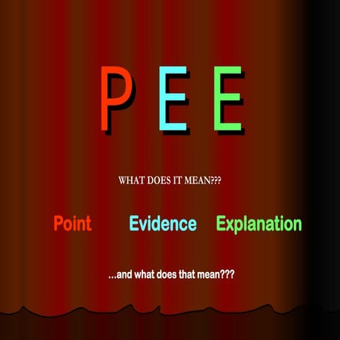 Power point presentation about the PEE method | PPT