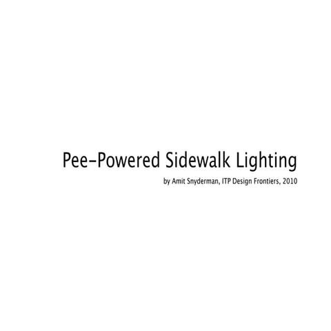 Pee-Powered Sidewalk Lighting | KEY