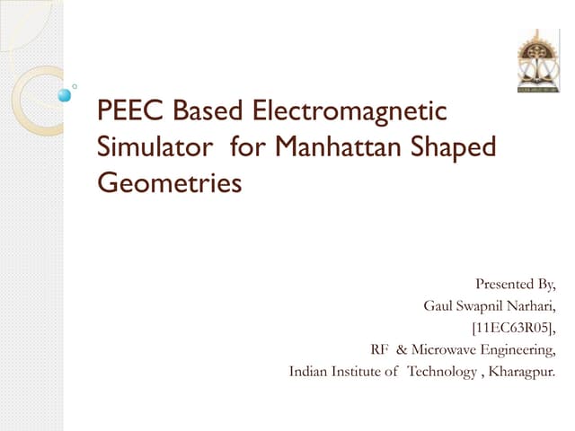 Peec Based Electromagnetic Simulator Ppt