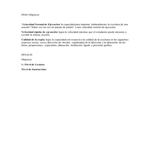Peec objetivos