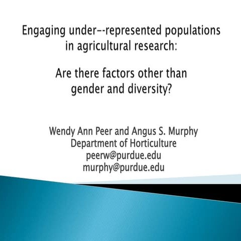Engaging under-represented populations in agricultural research | PPTX
