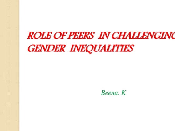 Promoting Gender Equality in our school context: issues and challenges ...