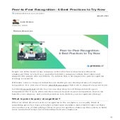 Peer-to-Peer Recognition: 6 Best Practices to Try Now | PDF