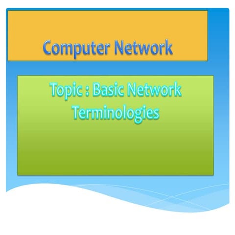 Network Terminologies and P2P vs server based network | PPTX