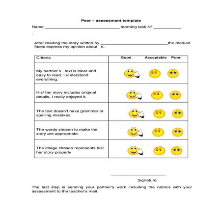 Peer assessment template | DOC