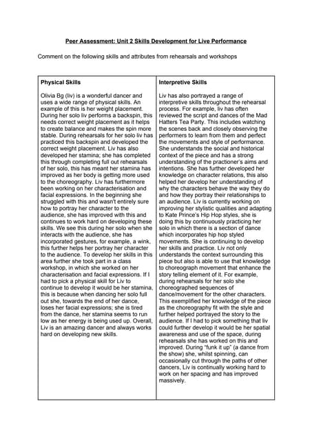 Rubric for folk dance | DOC | Education