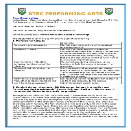 Peer Observation - Charaterisation | PDF