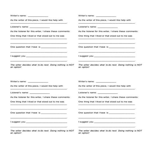 Peer Conference Sheets | PDF