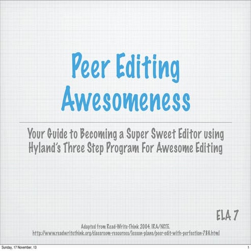 Peer Editing Overview Presentation | PDF