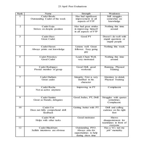 Peer eval april 23 | PDF