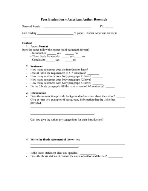 Midterm presentation peer evaluation | RTF