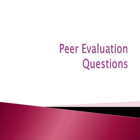 Peer evaluation questions | PPTX
