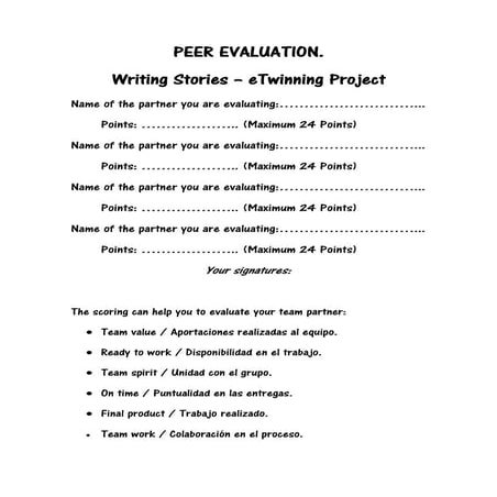 Peer evaluation (film creator project) | PDF