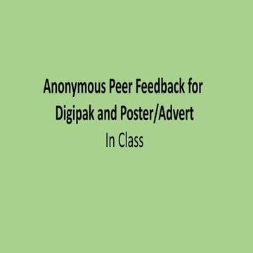 Peer feedback digi and poster | PPT