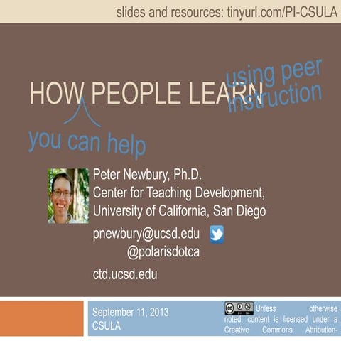 How (you can help) People Learn (using peer instruction) | PDF