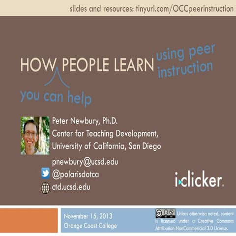 How (you can help) People Learn (using peer instruction) | PPT