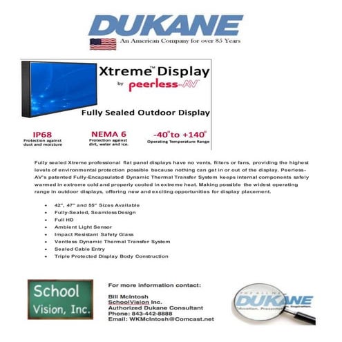 Peerless outdoor monitors avaiable from dukane | PDF