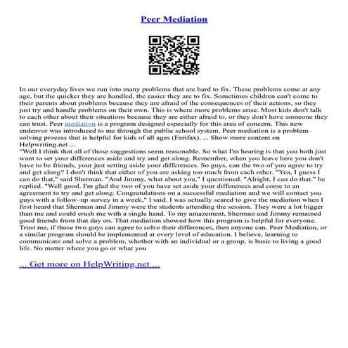 Peer Mediation | PDF