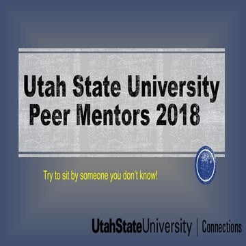 Peer mentor training 2018 | PPT