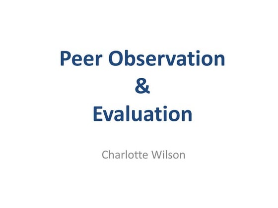 Peerto peerclassroomobservationform | PDF