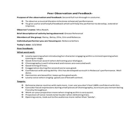 Peer observation betsy | DOCX