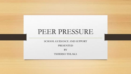 Peer pressure | PPT | Education