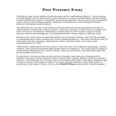 Peer Pressure Essay.pdf | Education