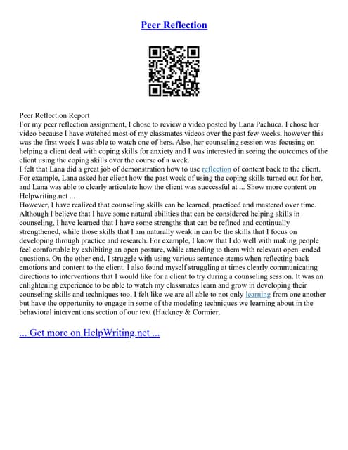 Motivational Interviewing - REFLECTIONS | PDF