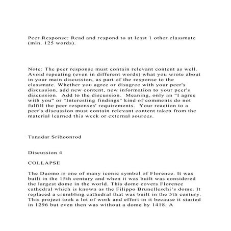 Peer Response Read and respond to at least 1 other classmate (m.docx