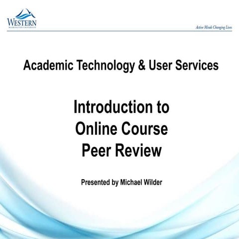 Introduction to Online Course Peer Review | PPTX