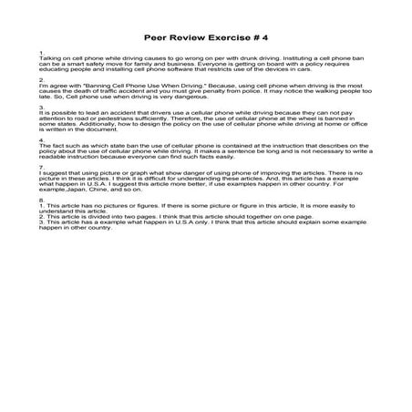 Peer Review Exercise #4 | PDF