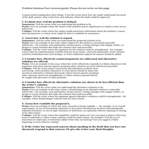 Peer review problem solution | PDF