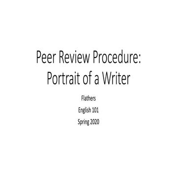 Peer review procedure, portrait of a writer | PPT