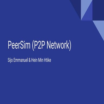 Peer sim (p2p network) | PDF