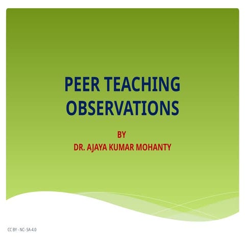 Peer Teaching Observations During School Internship | PPTX
