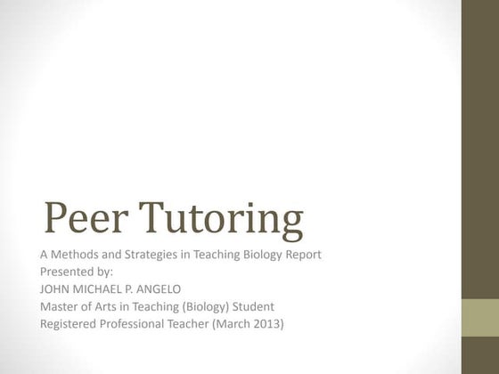 Peer tutoring | PPT