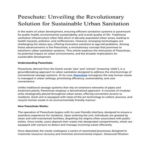 Peeschute_ Unveiling the Revolutionary Solution for Sustainable Urban ...