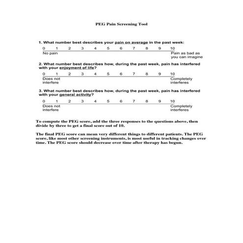 Peg pain-screening-tool1 | PDF | Medical Health