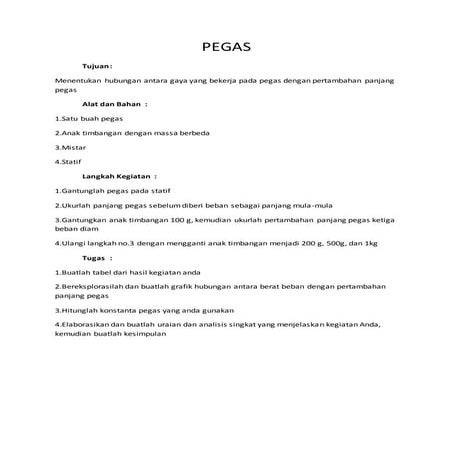 Laporan praktikum fisika dasar tetapan pegas | DOCX