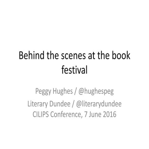 Behind the scenes at the book festival | PPT