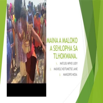 AFT 220 Nonwane ya Tsholo ka ga sehlopha sa Tlhokwana | PPTX
