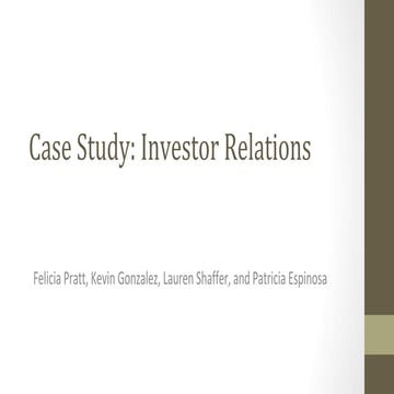 Investor Communications Plan | PDF