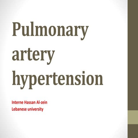 pulmonary artery hypertension | PPTX