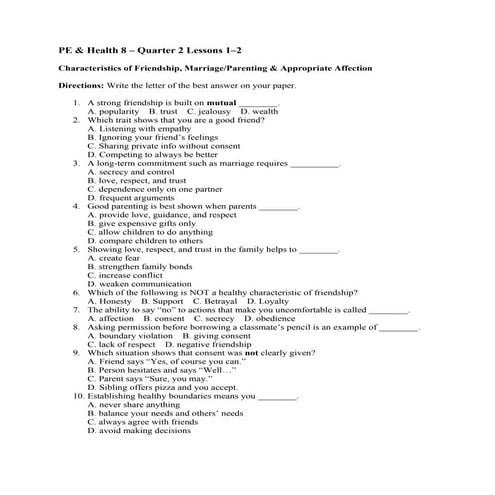 Second quarter test question PERDEV.docx