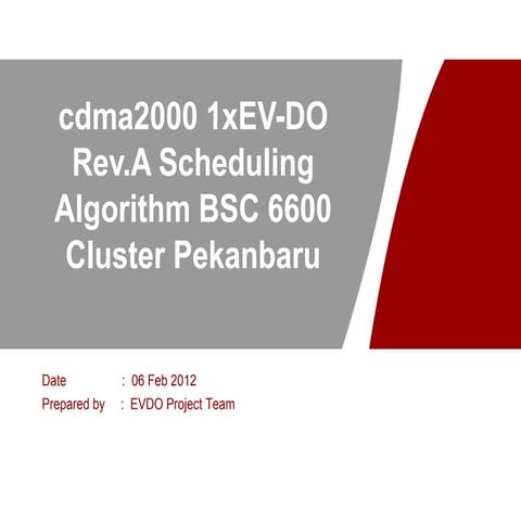 Implementation of Forward Scheduling (GOS Factor) on BSC 6600 CDMA EvDO Rev.A | PPT