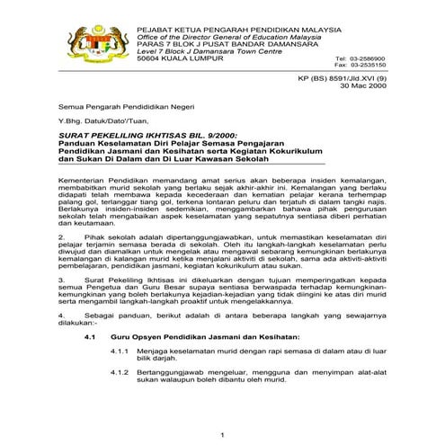 Pekeliling keselamatan | PDF