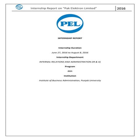 pel-internship-report | PDF