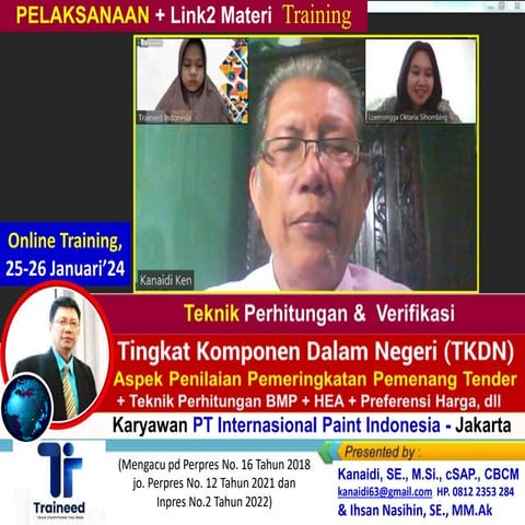 PELAKSANAAN + Link-Link MATERI Training _"Teknik Perhitungan & Verifikasi TKDN & BMP _dlm ...