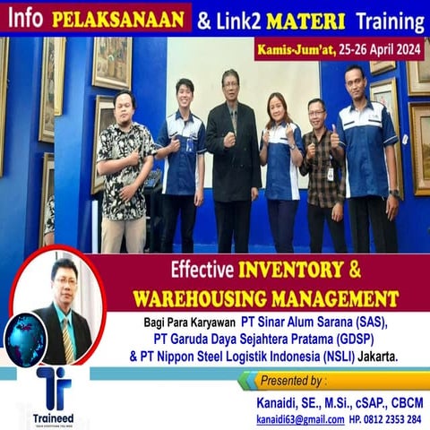 PELAKSANAAN + Link-Link MATERI Training_ "Effective INVENTORY & WAREHOUSING MANAGEMENT". | PPTX