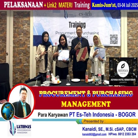 PELAKSANAAN (di Htl ASYANA Jkt, 03-04 Juli'25) + Link2 MATERI Training ...
